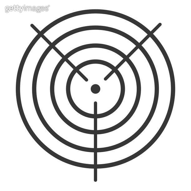 Sights for a sniper rifle. Targets destination. Cursor, label, apple ...