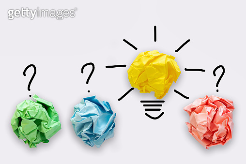 Creative Idea of Power Thinking Concept, Paper lightbulb Design With ...