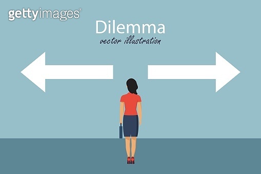 Dilemma concept. Direction choosing. Choice way concept. Business ...