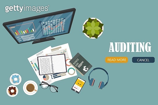 Auditing concept vector illustration. Tax process. Business background ...