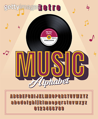 Stylized classic abstract retro alphabet and font of 80s, 90s in soft ...