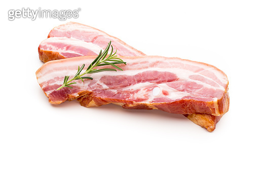 Pieces of raw pork lard isolated on white background. (1170985444) - 게티 ...