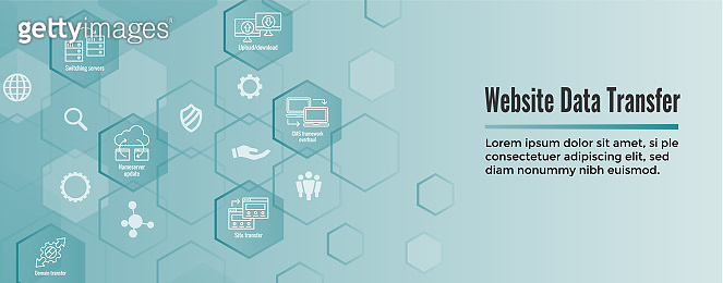 Website Data Transfer Icon Set and Web Header Banner 이미지 (1160965175 ...