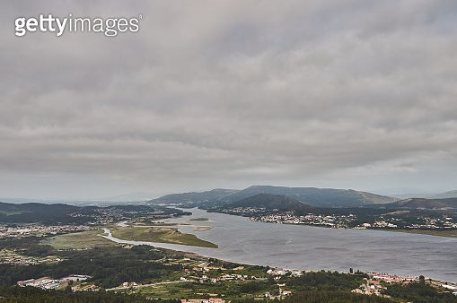 Panoramic views of the Minho River from the viewpoint of Mount Santa ...