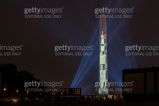 Apollo 50: Go for the Moon show projects a 363-foot Saturn V rocket on ...
