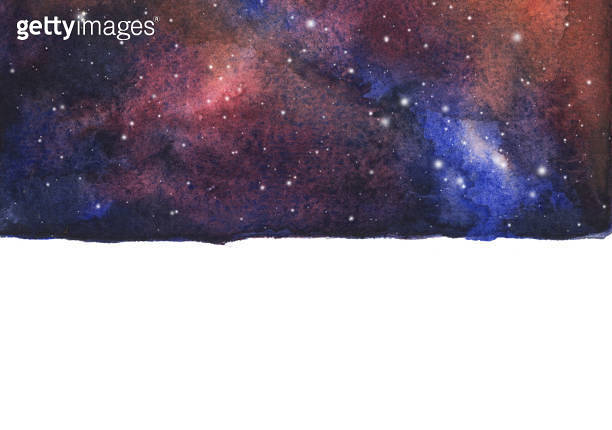 Watercolor galaxy sky background with stars. cosmic layout with space ...