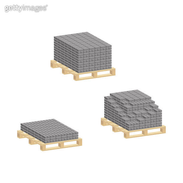Set of paving slabs on a pallet.Vector isometric and 3D view. 이미지 ...