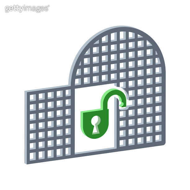 Escape from custody icon.Isometric and 3D view. 이미지 (1179399105) - 게티이미지뱅크