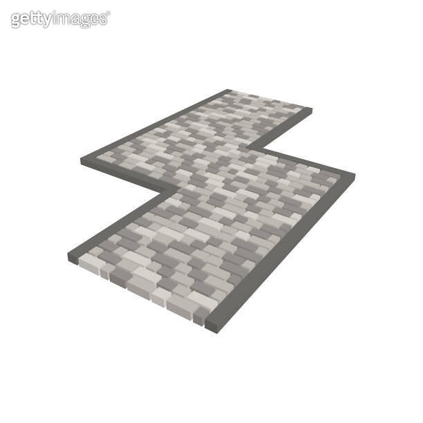 Footpath from paving slabs.Vector isometric and 3D view. 이미지 ...