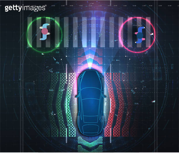 Automatic braking system avoid car crash from car accident. Driverless ...