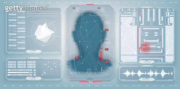 Biometric Identification or Recognition System of Person. The facial ...
