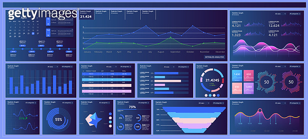 Different UI, UX, GUI mobile screens modern infographic. Diagram ...
