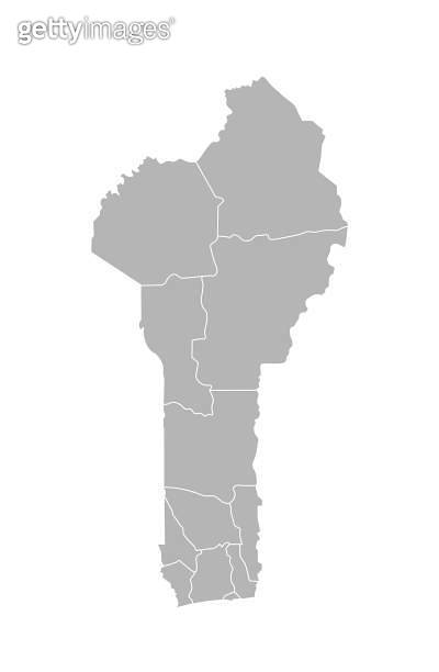 Vector isolated illustration of simplified administrative map of Benin ...