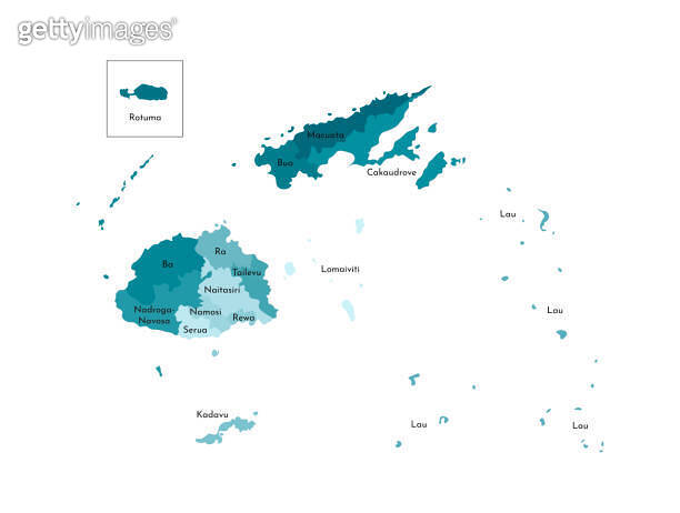 Vector isolated illustration of simplified administrative map of Fiji ...
