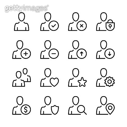 User line icons set. Modern graphic design concepts, simple linear outline elements collection ...