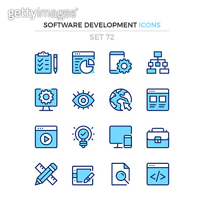 Software development icons. Vector line icons set. Premium quality ...