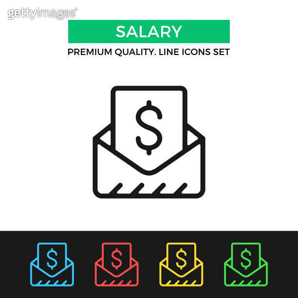 Vector salary icon. Envelope with money. Premium quality graphic design ...