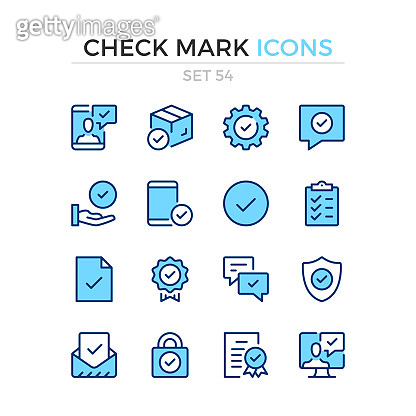 Check mark icons. Vector line icons set. Premium quality. Simple thin ...