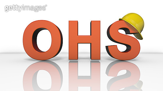 Occupational health and safety safe work place WHS HSE OSH 3D title ...