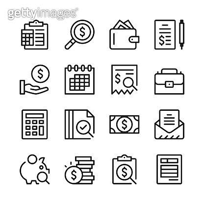 Accounting line icons set. Modern graphic design concepts, simple linear outline elements ...