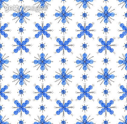 Seamless winter pattern. Creative snowflakes. Christmas and New Year ...