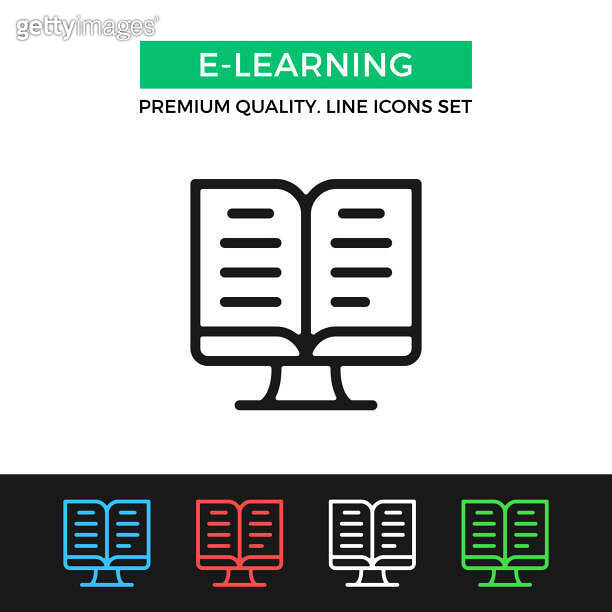 Vector e-learning icon. Elearning concepts. Premium quality graphic ...