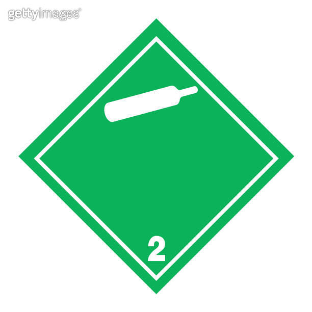 ADR pictogram for non toxic and non flammable gases (1188369647) - 게티이미지뱅크