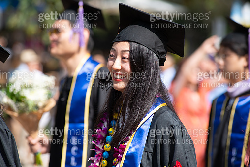 Students Walk in Graduation Procession Wearing Cap and Gown (1158692393 ...