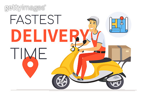 Fastest delivery time - vector cartoon character illustration 이미지 ...