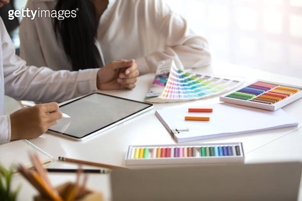 Group of Designer students or Programmer drawing website UX layout app ...