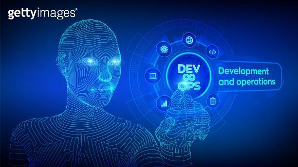 Devops Agile Development And Optimisation Concept On Virtual Screen