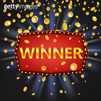 Winner frame label banner template. Win congratulations vintage frame ...