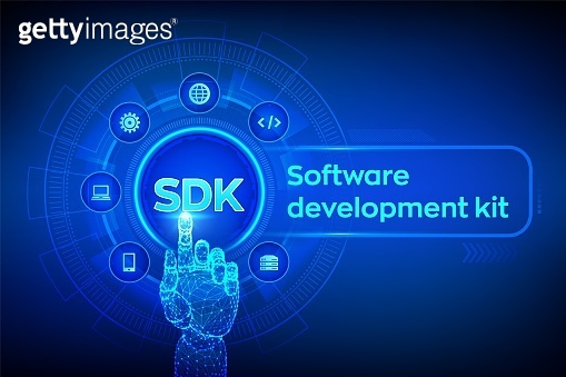 SDK. Software development kit programming language technology concept on virtual screen ...