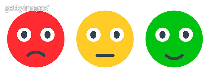 Three colored smilies, set smiley emotion, by smilies, cartoon ...