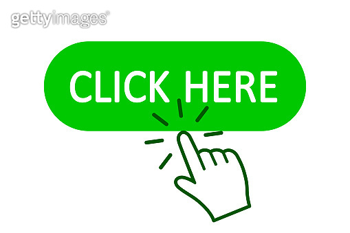 Click here button with hand pointer clicking. Click here web button ...