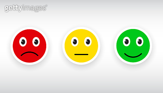 Three colored smilies, set smiley emotion, by smilies, cartoon ...