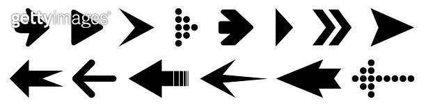 Set arrow icon. Collection different arrows sign. Black vector arrows – stock vector 이미지 ...