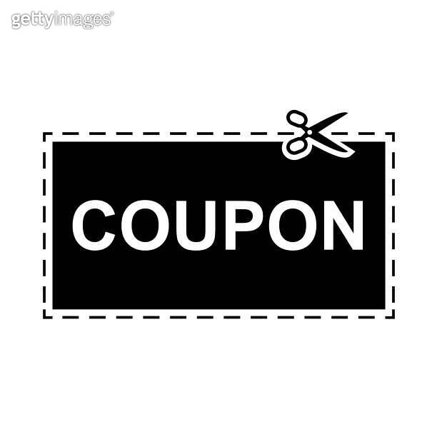 Coupon scissors cut template. Coupon dashed line square, rectangle ...