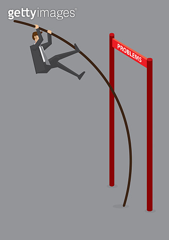 Businessman Overcoming Problems Conceptual Vector Illustration 이미지 ...