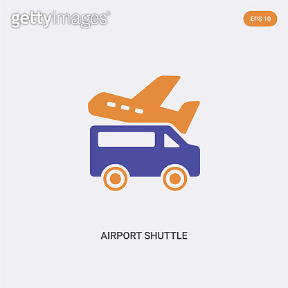 2 color airport shuttle concept vector icon. isolated two color airport ...