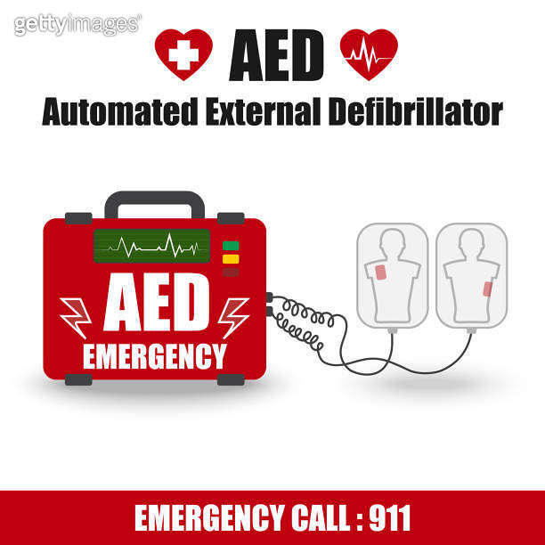 AED(Automated External Defibrillator) Label Sign for Emergency First ...