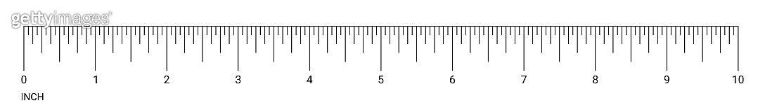 10 inches ruler measurement tool with numbers scale. Vector 10 in ...