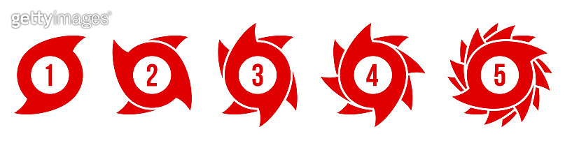 Creative vector illustration of hurricane scale indication icon symbol ...