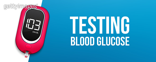 Creative vector illustration of blood glucose meter level test ...