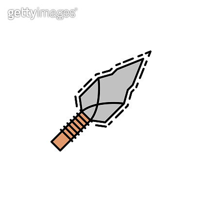 stone age, hand axe, weapon icon. Element of history color icon for ...