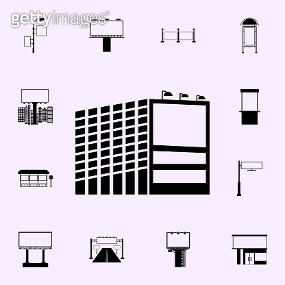 billboard at office building. icon. Billboards icons universal set for ...