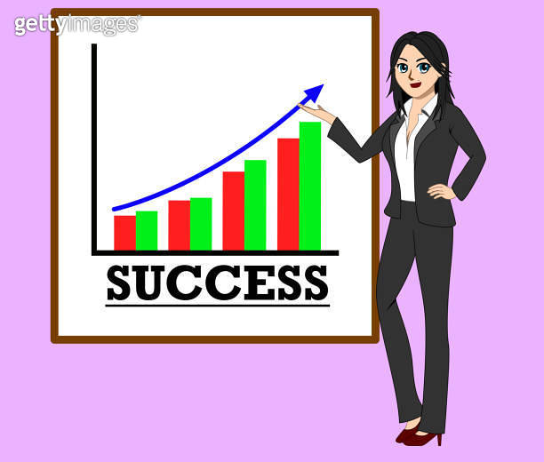 Business women presenting The graph showing success. 이미지 (1170217251 ...