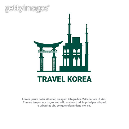 Travel To Korea Banner South Korean Landmarks Icon Seoul Symbol 이미지 ...
