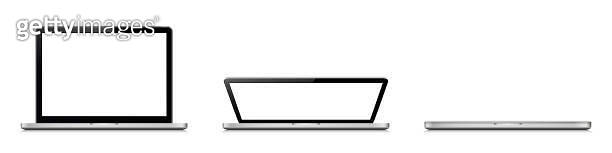 Open and closed laptop. Laptop lid opening stages 이미지 (1169399394) - 게티 ...