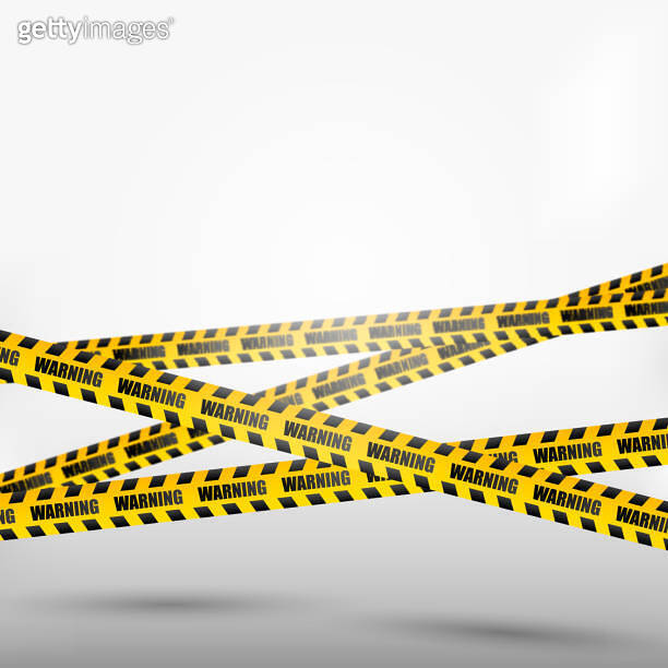 Crime line tape. Police danger caution vector yellow barrier. Vector ...